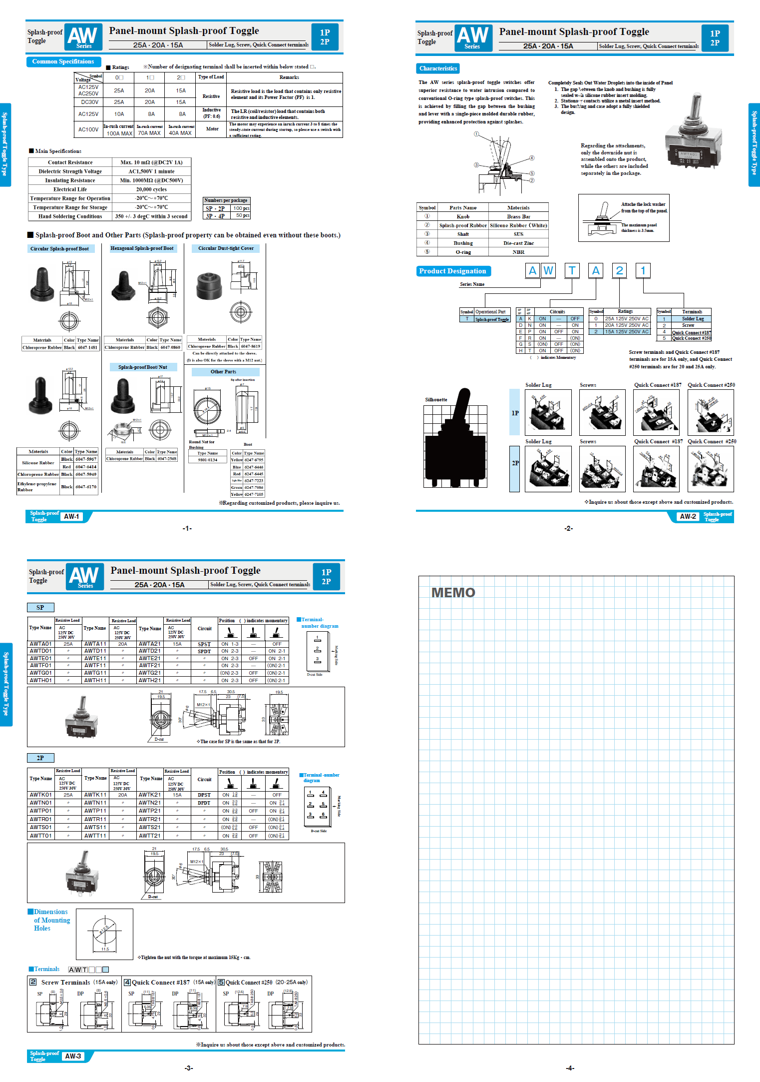 AW Series Watertight Toggle – OTAX Web Site (English)