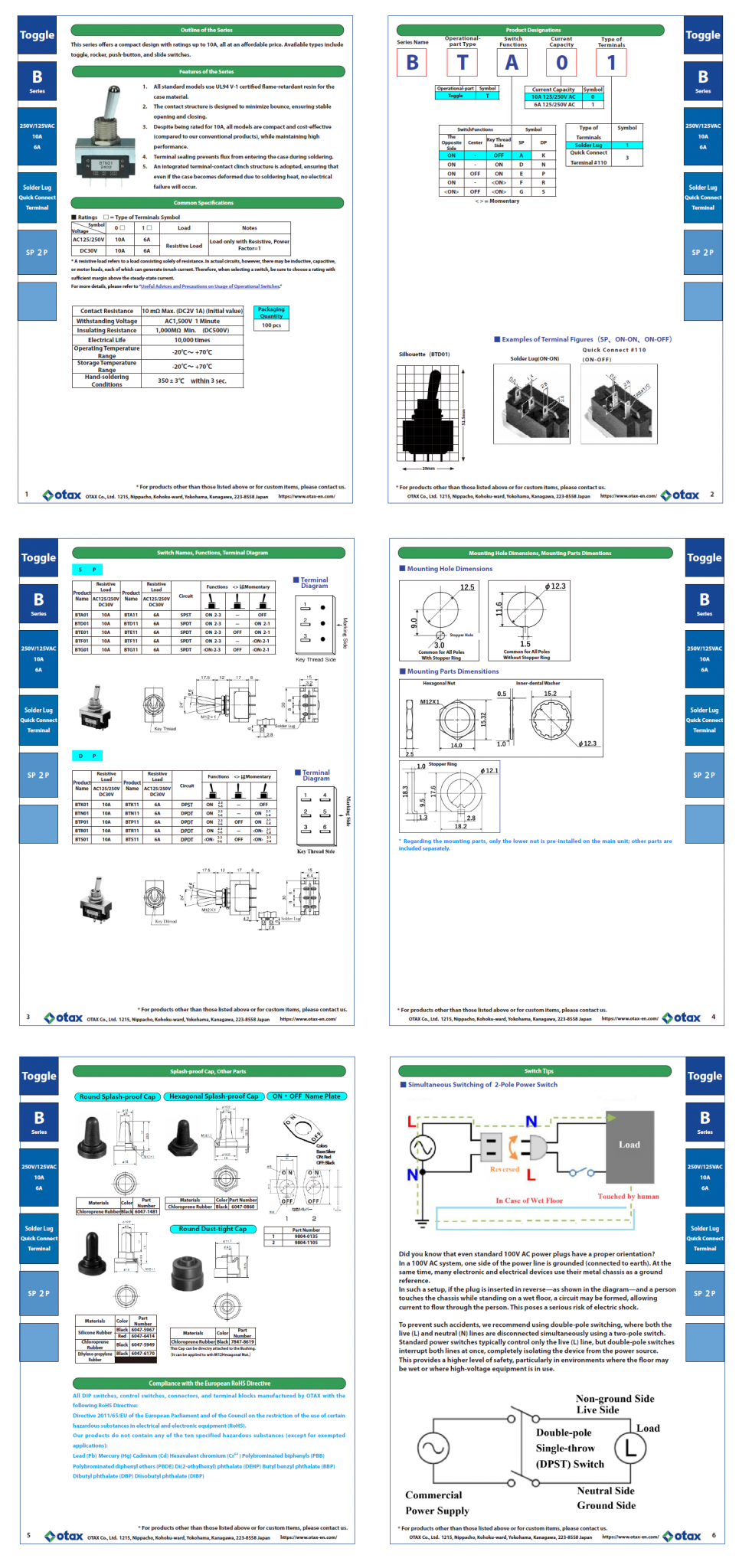 B Series Toggle – OTAX Web Site (English)