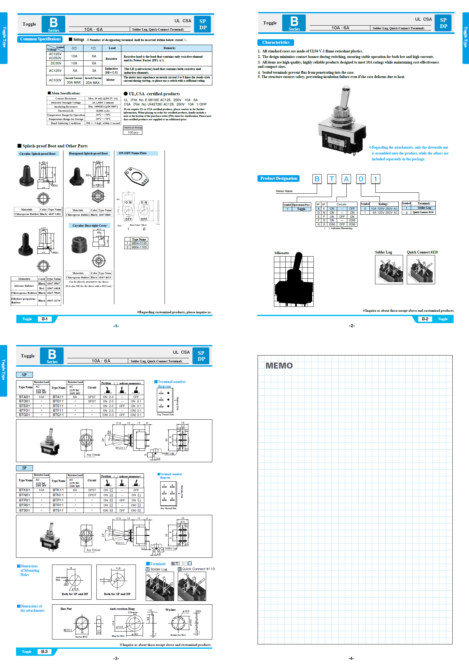 B Series Toggle – OTAX Web Site (English)