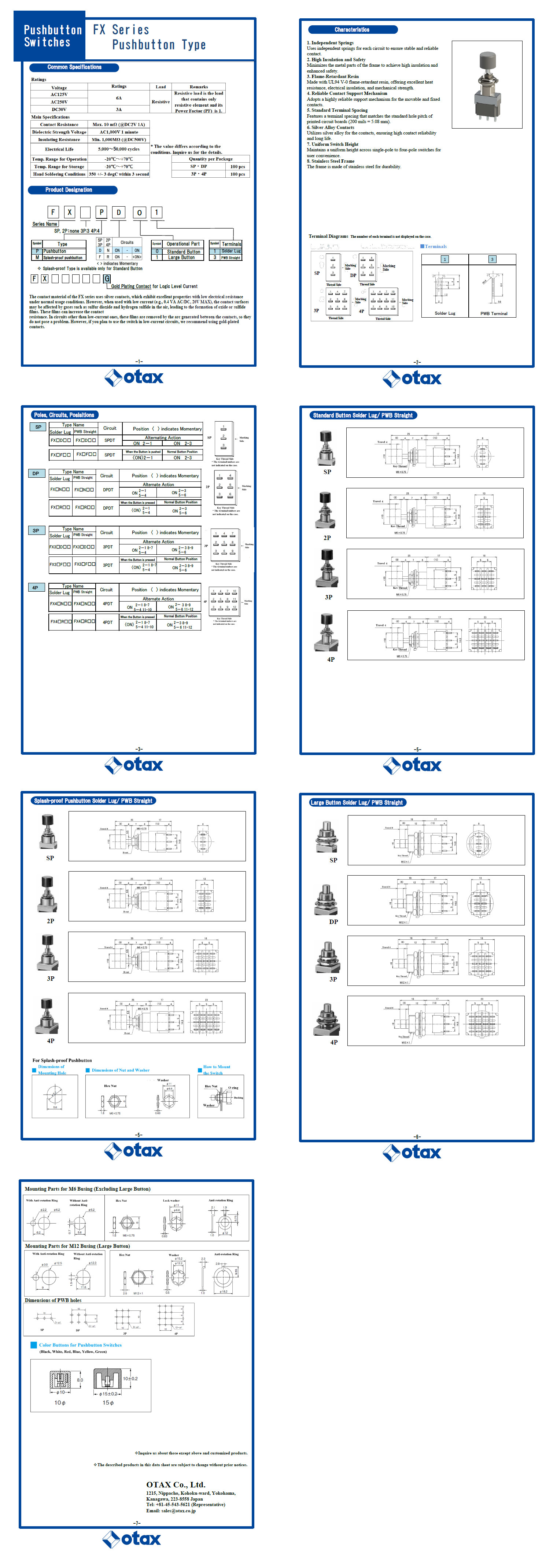 FX Series Pushbutton – OTAX Web Site (English)