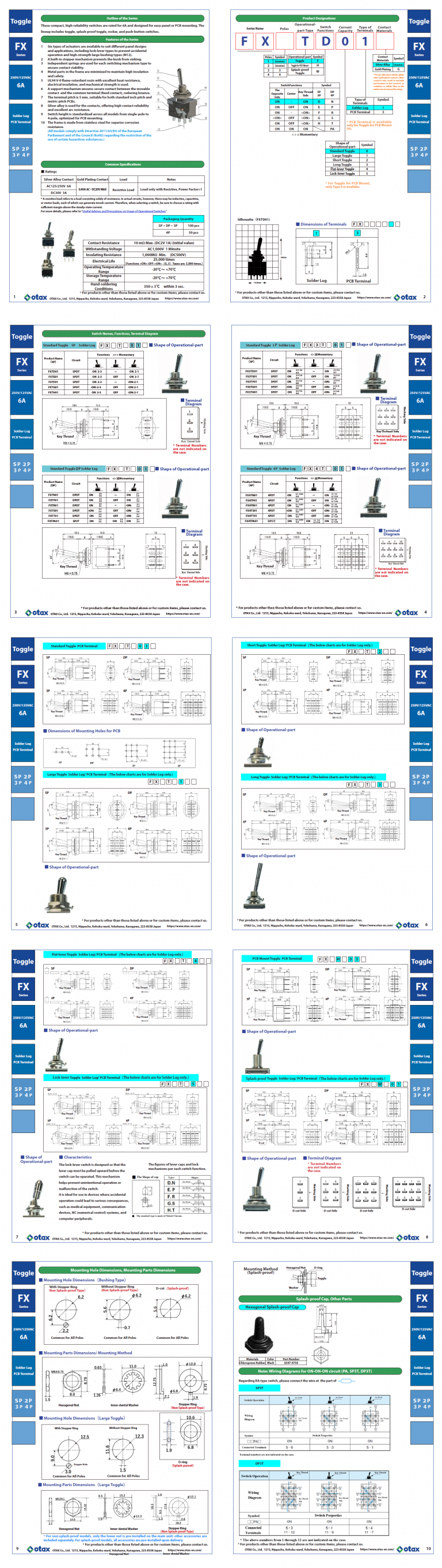 FX Series Toggle/ Splash-proof Toggle – OTAX Web Site (English)