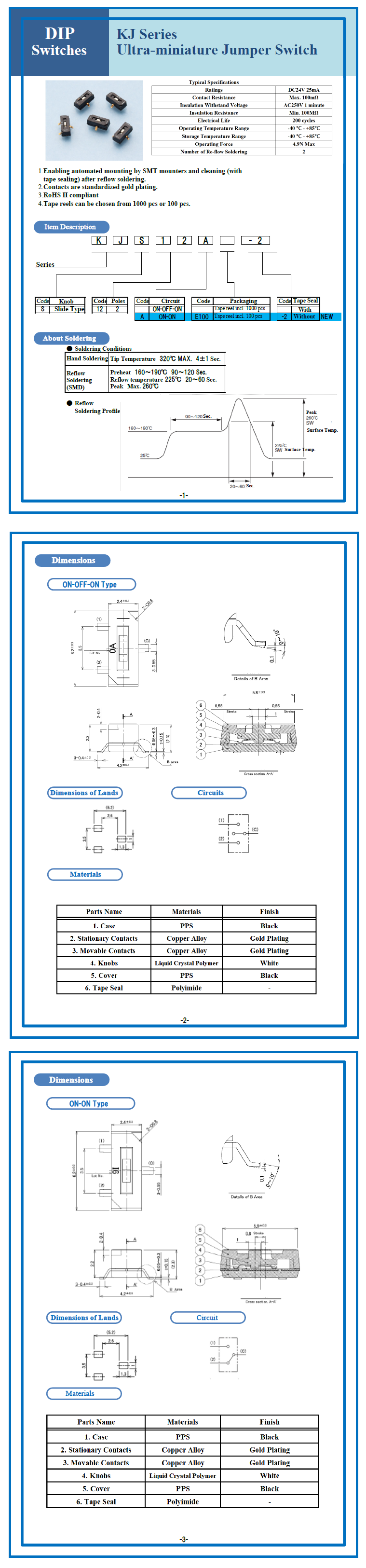Jumper Switch KJ Series – OTAX Web Site (English)