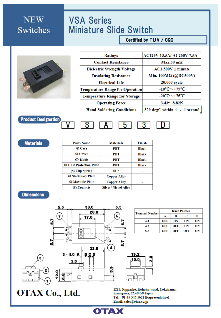 VSA Series Slide – OTAX Web Site (English)