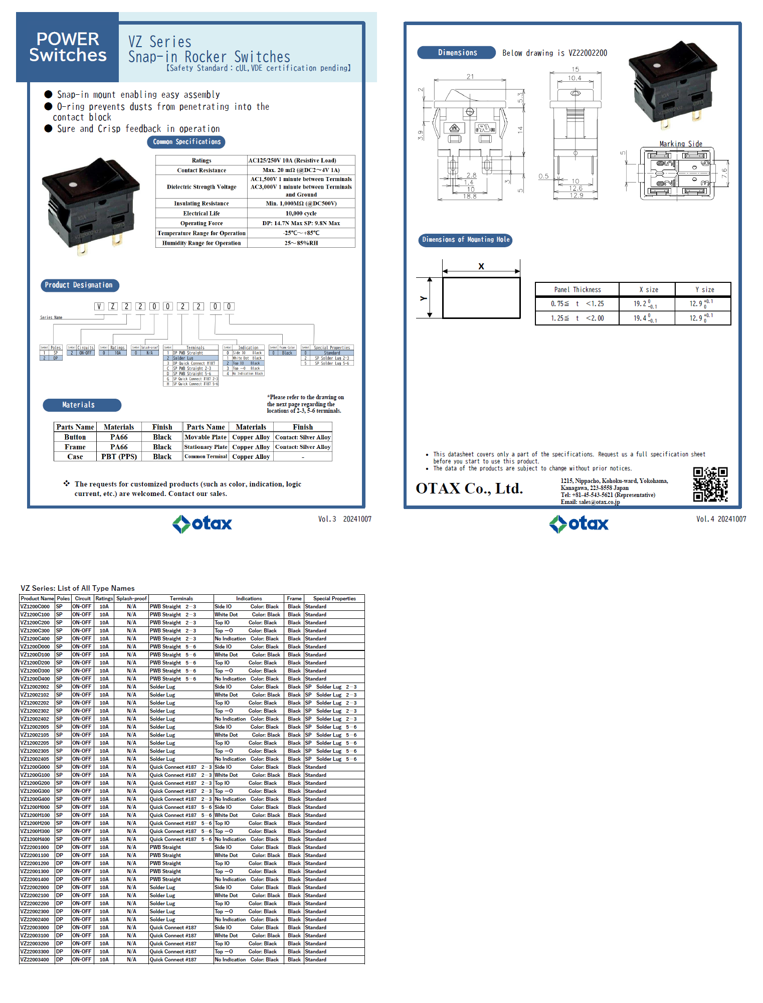 VZ Series Rocker – OTAX Web Site (English)